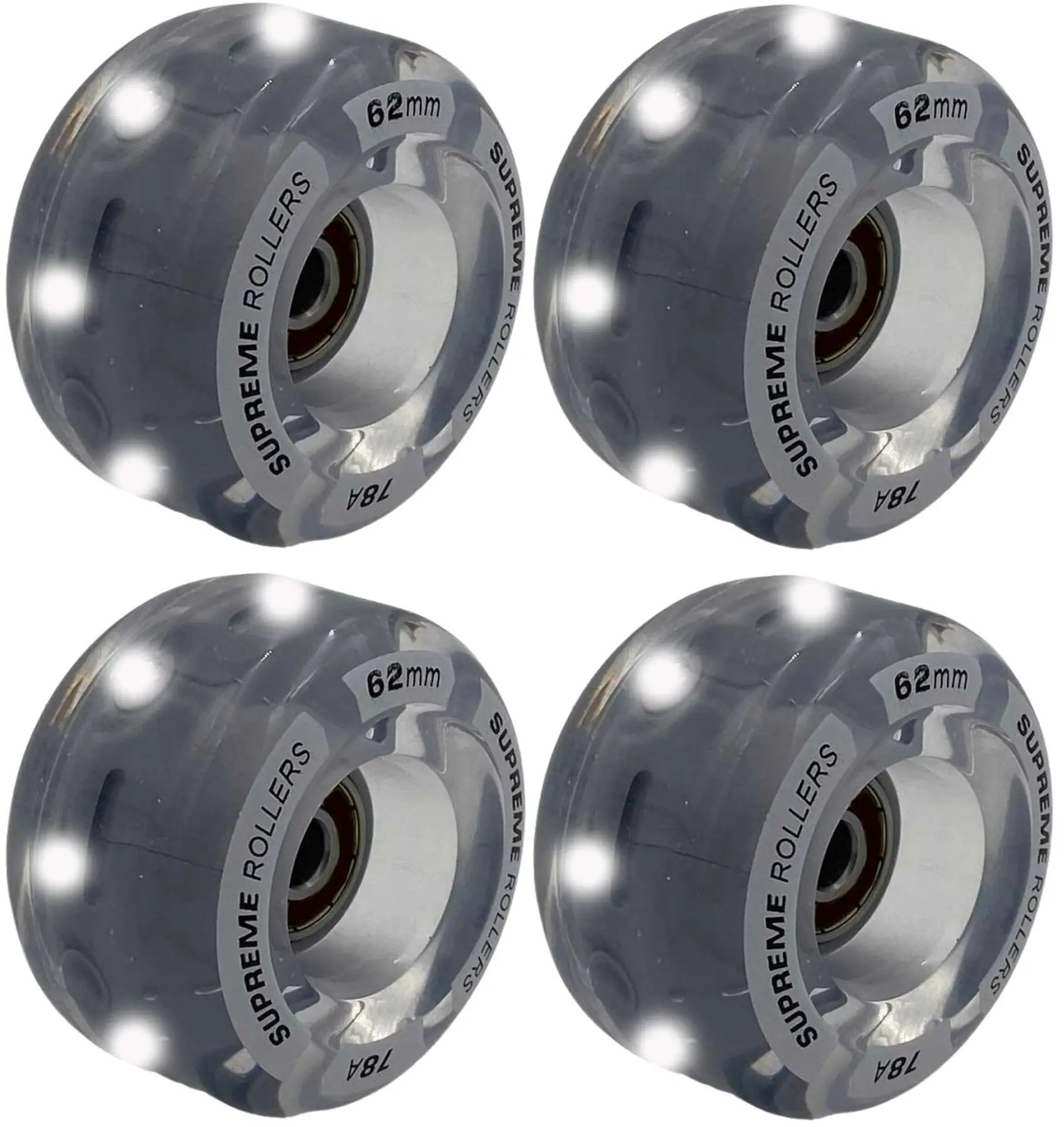Supreme Light Up Trekové Kolečka 4-balení (Šedá) - Scootshop.cz