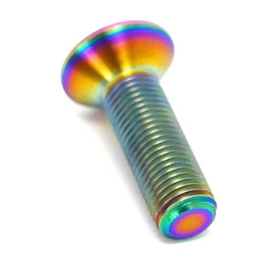 TLC Solid Titanium BMX Crank Spindle šroub (Rainbow) - Scootshop.cz