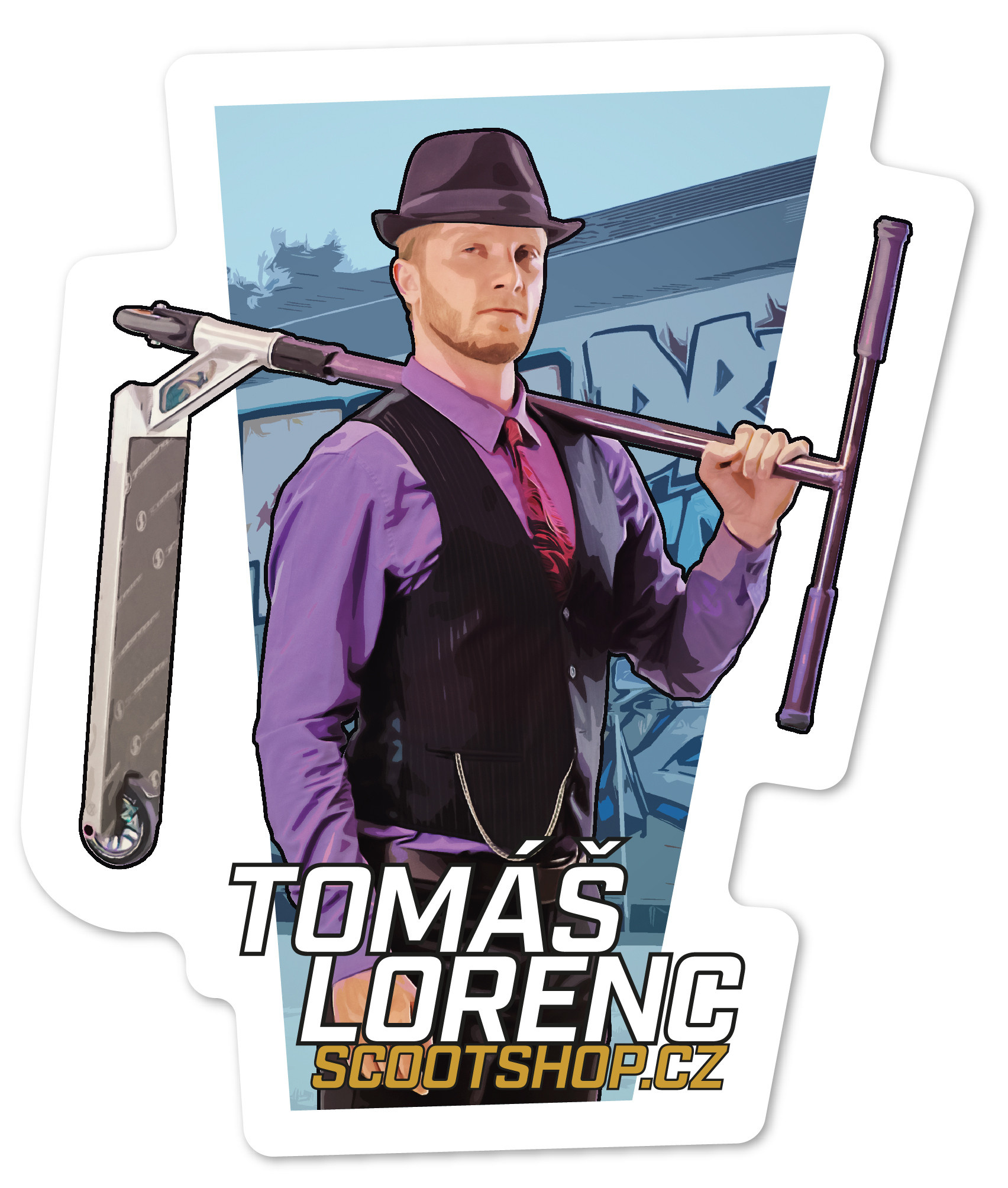Samolepka Scootshop.cz Rider Tomáš Lorenc - Scootshop.cz